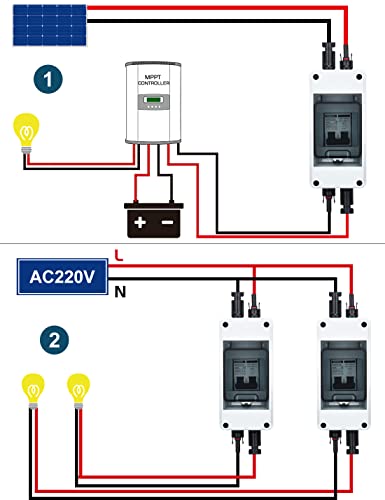 DIHOOL 30 Amp Solar Disconnect Switch, Miniature Circuit Breaker with din Rail Enclosure Outdoor Box for Solar Panels