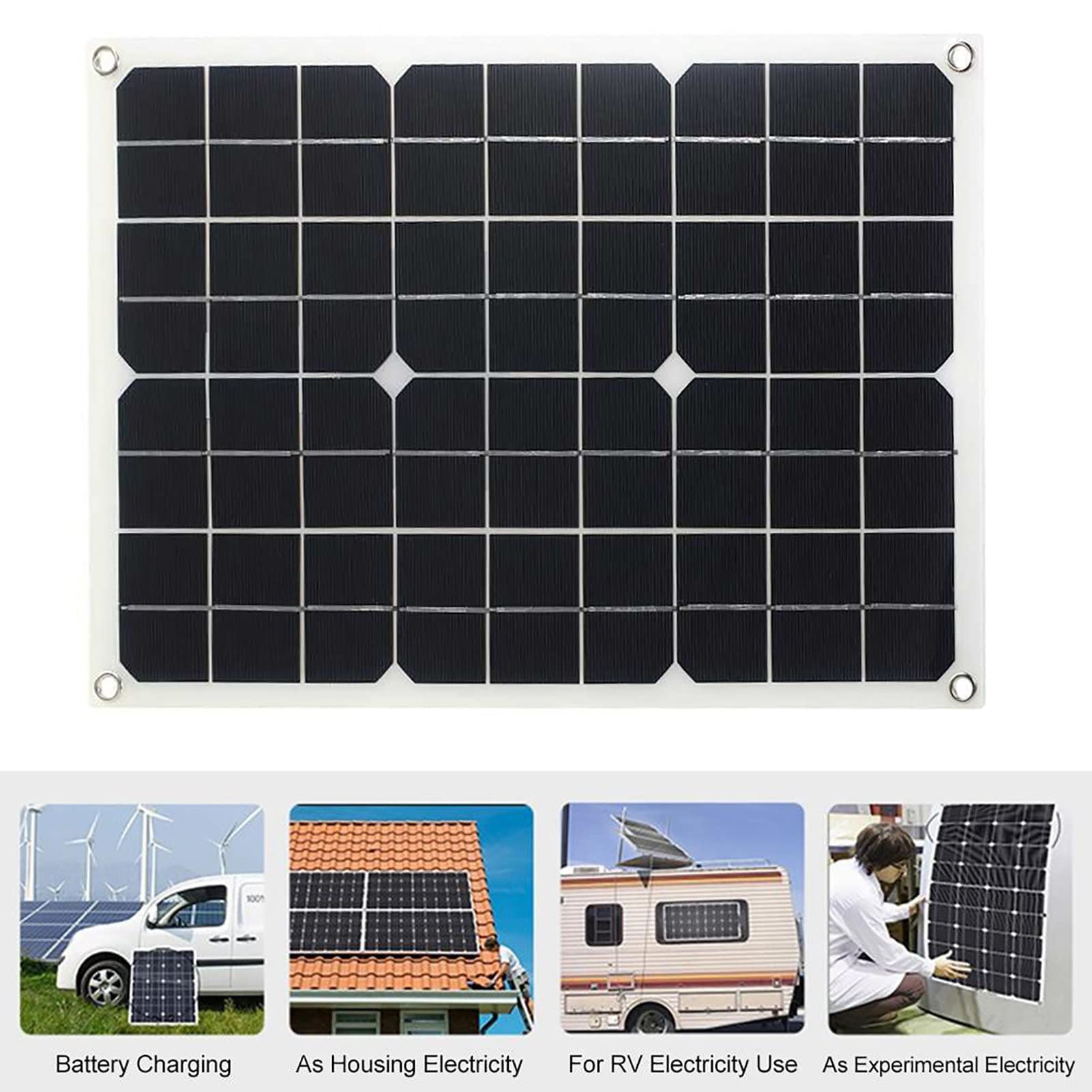 Hulzogul Solar System, Portable Solar Panel Kit, 4000W Inverter with 2 USB Ports, 30A Solar Charge Controller, LED Screen Display, Fast Charging for Critical Supply