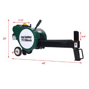 7-ton Electric Log Splitter, Double Flywheel Extra-Fast Splitting Capabilities,Copper Motor Windings, Mobile Wood Cutter for Log Splitting (Electric)