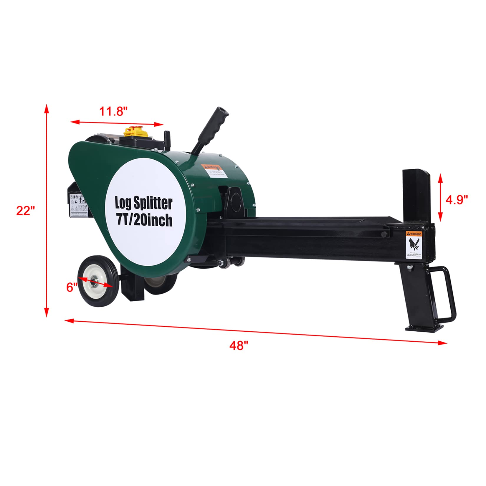 7-ton Electric Log Splitter, Double Flywheel Extra-Fast Splitting Capabilities,Copper Motor Windings, Mobile Wood Cutter for Log Splitting (Electric)