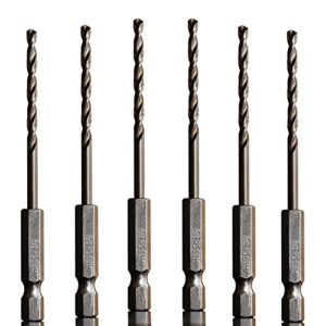 m35 high speed steel hss titanium drill bit set twist drill bits set quick change for metal, steel, wood (1/16)