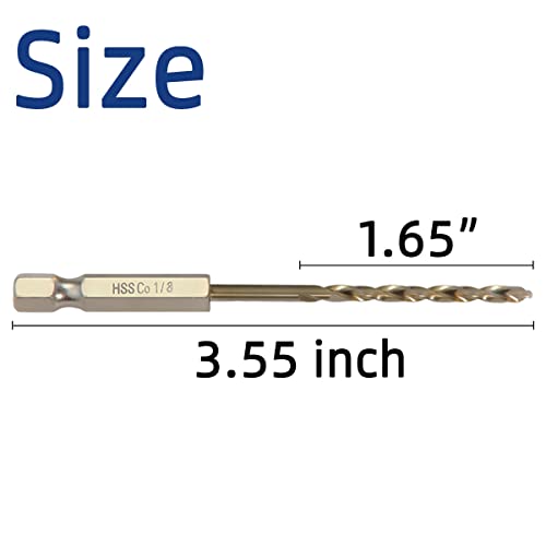 M35 High Speed Steel HSS Titanium Drill Bit Set Twist Drill Bits Set Quick Change for Metal, Steel, Wood (1/16)