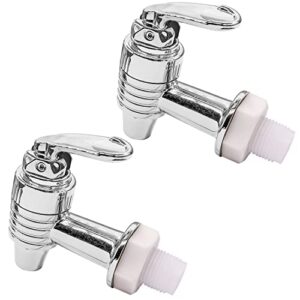 Taiss 2PCS Water jug spigot replacement,Water Dispenser Replacement Parts,plastic spigot Spout,Water Beverage beer barrel Dispenser Valve Water Crock Tap(silver) F-062-SR