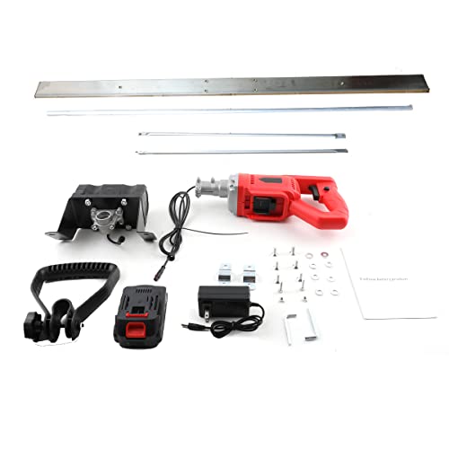 CDZHLTG Concrete Screed Vibratory Kit Concrete Finishing Tool, Cordless Electric Cement Surface Leveling Tamper Ruler, Screed Cement Finishing Vibrating Motor with 4.92ft Stainless Steel Board