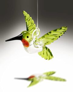 nefelibata hummingbird ornament glass green figurine crystal hanging bird art christmas xmas tree suncatcher window decor memorial gift for her friend bird lover set of 1 party home decorations