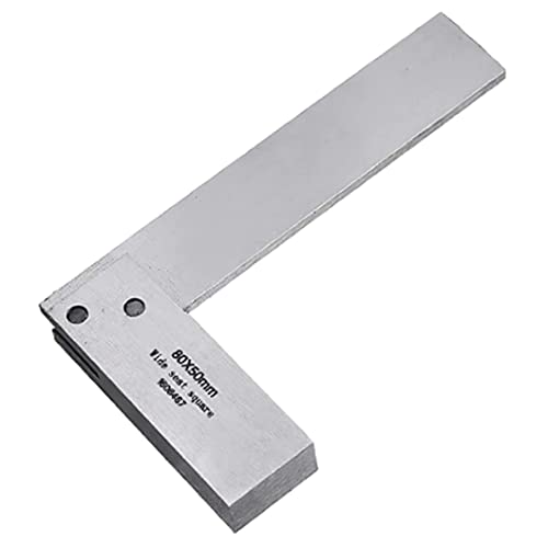 Muzrunq Machinist Square Set Engineer 90 Right Angle Precision Steel Angle Ruler 80×50mm.