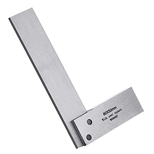 Muzrunq Machinist Square Set Engineer 90 Right Angle Precision Steel Angle Ruler 80×50mm.