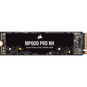 corsair mp600 pro nh 4tb pcie gen4 x4 nvme m.2 ssd – high-density tlc nand – m.2 2280 – directstorage compatible - up to 7,000mb/sec - no heatsink - black