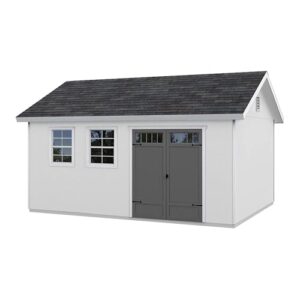 handy home products scarsdale 12x16 do-it-yourself wooden storage shed with floor tan