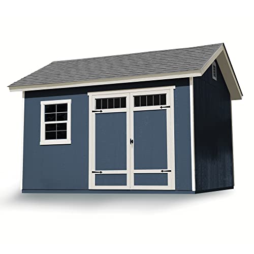 Handy Home Products Beachwood 10x12 Do-it-Yourself Wooden Storage Shed with Floor Tan