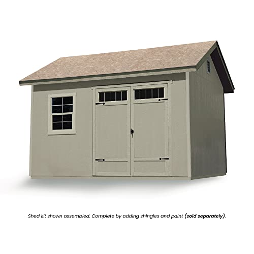 Handy Home Products Beachwood 10x12 Do-it-Yourself Wooden Storage Shed with Floor Tan