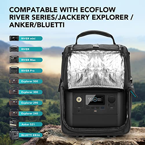 ZEROAIR Portable Power Station Carrying Case for ECOFLOW RIVER SERIES and Jackery E500, Stylish, Waterproof, Dustproof, Ergonomic