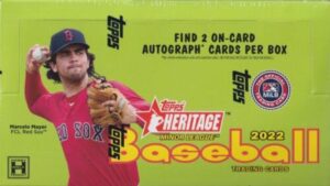 2022 topps heritage minor league baseball hobby box (18 packs/8 cards: 2 autos)