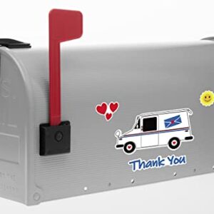 (2x) Thank You Mailbox Sticker Decal, Outdoor Sticker for Mailbox Mail, Truck, Long Lasting Quality Postal Decal with Love and Support for Mail Carrier, Die Cut Outdoor or Indoor