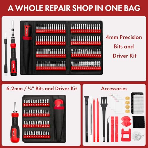 XOOL 200 in 1 Precision Screwdriver Set, Electronics Repair Tool Magnetic Driver Kit with 164 Bits for Phone, MacBook, Computer, Laptop, PC, Tablet, PS4, Xbox, Nintendo, Game Console