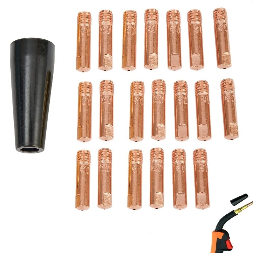 21PCS Gasless Flux Nozzle Tip for TITANIUM Easy-Flux 125 Amp Welder 56355 56359,030/0.8 mm Tip, Torch Welding Accessories MIG Welder Nozzle Contact Tips