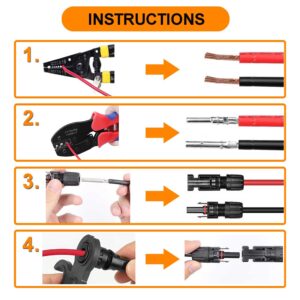 ALAMSCN 47PCS Solar Crimping Tool Kit for Solar Panel Cable Wire, Solar Crimper + Male Female Solar Connector + Spanners Wrench + PV Cable Clips for 2.5/4/6mm² Solar Wiring