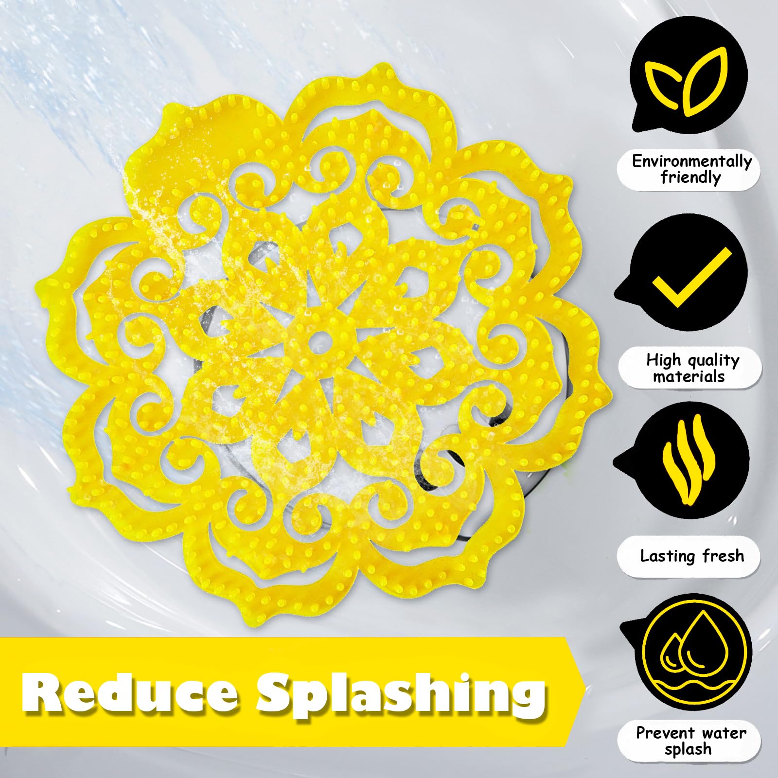 Zydiwo 10 Pack Urinal Screens Deodorizer Premium Urinal Cake Anti-Splash and Anti-Clogging Lasting Odor Freshener Ideal for Schools Bathrooms Restrooms Office Restaurants (Lemon-Yellow)