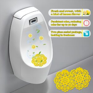 Zydiwo 10 Pack Urinal Screens Deodorizer Premium Urinal Cake Anti-Splash and Anti-Clogging Lasting Odor Freshener Ideal for Schools Bathrooms Restrooms Office Restaurants (Lemon-Yellow)