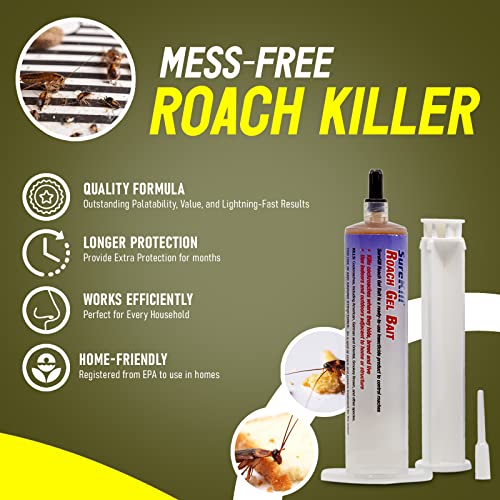 Neogen Sure Kill Roach Gel Bait- Roach Killer Indoor Infestation- Kill Roaches Indoor and Outdoor- Perfect Household Solution- Available with Premium Quality Centaurus AZ Gloves- 40 Gram