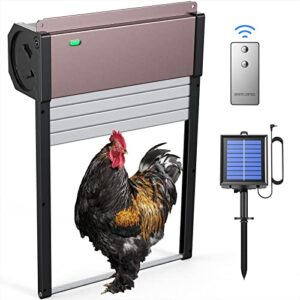 automatic chicken coop door solar powered - full aluminum auto chicken coop door opener with timer, light sensor and remote control