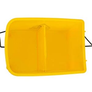 Commercial Mop Bucket on Wheels, 5.28 Gallon Side Press Wringer Combo Commercial Home Cleaning Cart with Wringer, All-in-One Tandem Mopping Bucket, Yellow