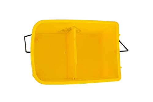 Side Press Commercial Mop Bucket, Industrial Mop Bucket with Wringer on Wheels for Home & Industrial Cleaning Commercial Mop Bucket for Business, Yellow