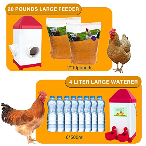 VORA Automatic Chicken Feeder and Waterer Set, Good