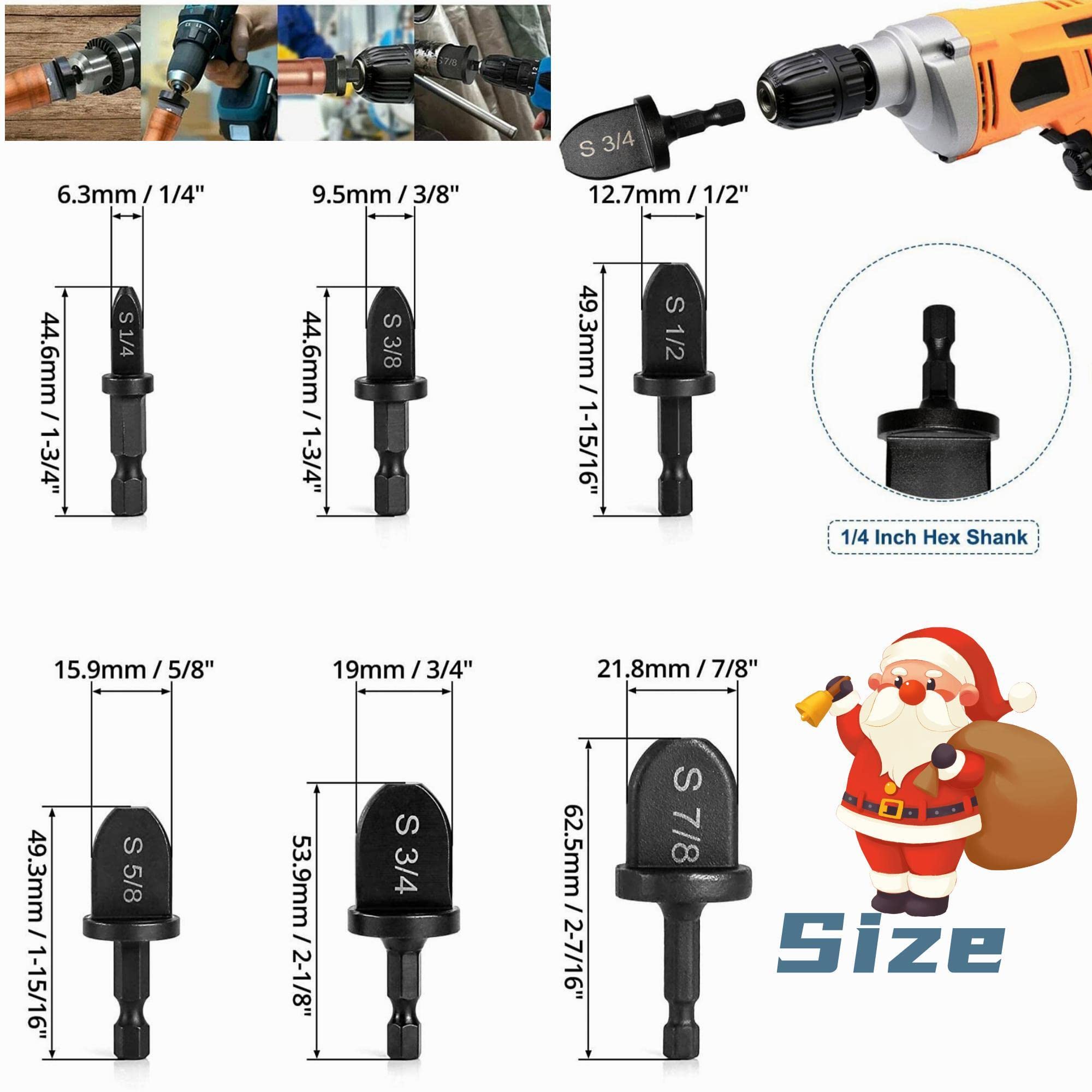 12Pcs HVAC Repair Kit, Air Conditioner Tube Expander Swaging Tool, Manual Pipe Swage Tool With Expander Boring Drill Bits for Soft Copper Tubing 1/4'' to 7/8''