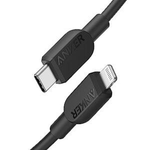 Anker 310 USB C to Lightning Cable (Black, 6ft), MFi Certified, Fast Charging Cable for iPhone 14 Plus 14 14 Pro Max 13 13 Pro 12 11 X XS XR (Charger Not Included)