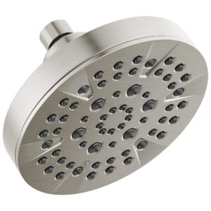 delta faucet faucet 5-spray brushed nickel shower head, delta faucet shower head brushed nickel, showerheads, 1.75 gpm flow rate, stainless 52535-ss