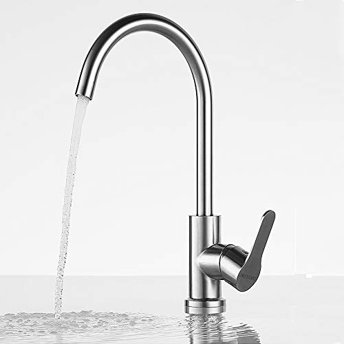 Kitchen Sink Faucet Mix The Faucet for Single Handle Hot and Cold 304 Stainless Steel Kitchen & Bath Fixtures Faucet Brushed Nickel Finished