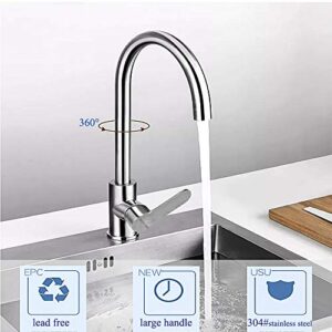 Kitchen Sink Faucet Mix The Faucet for Single Handle Hot and Cold 304 Stainless Steel Kitchen & Bath Fixtures Faucet Brushed Nickel Finished