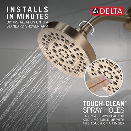 DELTA FAUCET FAUCET 5-Spray Gold Shower Head, DELTA FAUCET Shower Head Gold, Showerheads, Brushed Gold Shower Head, 1.75 GPM Flow Rate, Champagne Bronze 52535-CZ