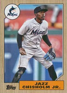 2022 topps archives #222 jazz chisholm jr. 1987 topps nm-mt miami marlins baseball