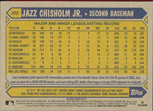 2022 Topps Archives #222 Jazz Chisholm Jr. 1987 Topps NM-MT Miami Marlins Baseball