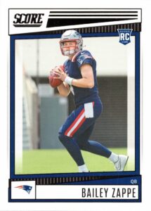 2022 panini score football #310 bailey zappe rookie card patriots