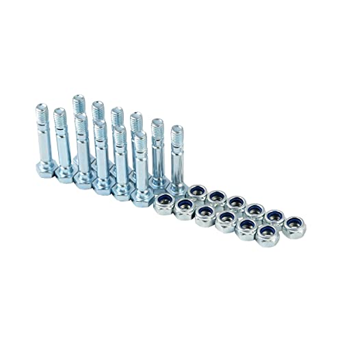 Multisland Two Stage Snow Blower Shear Pins Bolts and Nuts Set 303160355P / 303160355 Replacement Parts for PowerSmart Snow Blower(12 Pcs)