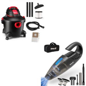 shop-vac 6 gallon 3.0 peak hp wet dry vacuum+shop·air car vacuum cordless, blue