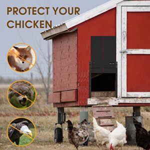 Mollan Automatic Chicken Coop Door - Solar Powered Auto Chicken Door Opener with Timer & Light Sensor, Waterproof & Full Aluminum Predator Resistant Chicken coop Door for Poultry, Fit for Home & Farm