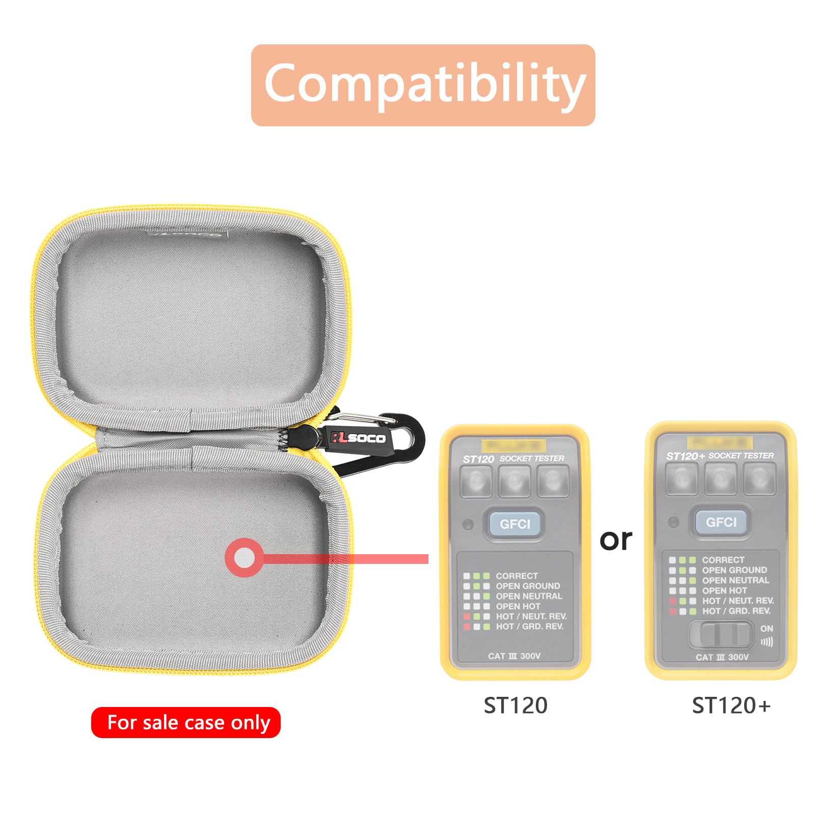 RLSOCO Carrying Case for Fluke ST120+/ST120 GFCI Socket Tester (Case Only)