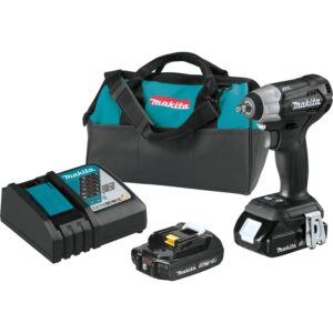 Makita XWT12RB 18V LXT Lithium-Ion Sub-Compact Brushless Cordless 3/8" Sq. Drive Impact Wrench Kit (2.0Ah) with additional BL1820B 18V LXT Lithium-Ion Compact 2.0Ah Battery