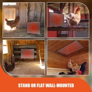 Fitinhot Chicken Coop Heater, Winter Chicken Coop Space Heater, 120W Radiant Heat Flat Panel Chick Heater,UL-Compliant, 2 Installation Style, Safer Than Brooder Lamps, Suitable for Farm/House Using