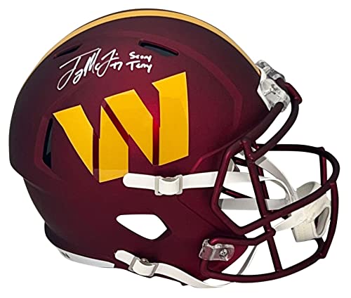 TERRY McLAURIN SIGNED WASHINGTON COMMANDERS FULL SIZE SPEED HELMET W SCARY TERRY - Autographed NFL Helmets