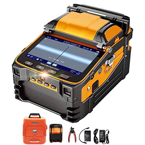 Optical Fiber Fusion Splicer Automatic Multi-Language Intelligent Fiber Optic Welder FTTH Fiber Optic Splicing Machine with 6 Seconds Splicing Time, Fusion Splicer Machine Melting 15 Seconds Heating