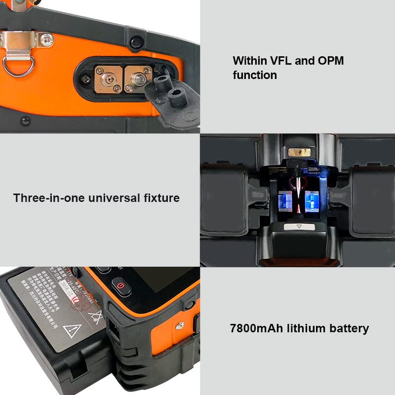 Optical Fiber Fusion Splicer Automatic Multi-Language Intelligent Fiber Optic Welder FTTH Fiber Optic Splicing Machine with 6 Seconds Splicing Time, Fusion Splicer Machine Melting 15 Seconds Heating