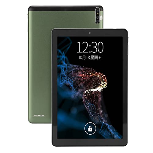 LBEC 10.1 Inch Tablet 2.4G 5G WiFi HD Tablet 1960x1080 IPS Green 8 Colors 2.5GHZ for Reading for 11.0 (US Plug)