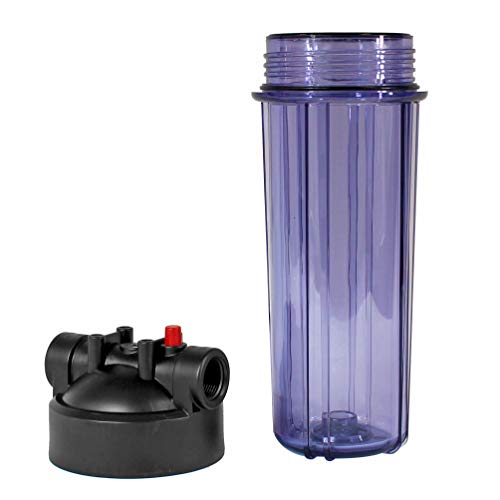 Water Filtration System with 3/4" Clear Housing and Activated Carbon Filter Removes Chlorine, Taste, and Odor