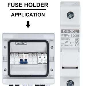 DIHOOL 30 Amp Inline Fuse for Solar Connector, 4pcs Solar fuses Holder, DIN Rail Solar Panel Fuse