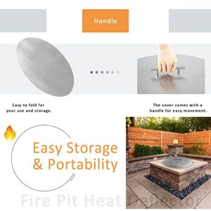 Marada Fire Pit Lid 430 Heat Resistant Stainless Steel Fire Pit Ring Lid 1.5 mm Thick for Round Patio Fire Pit (Round 20")